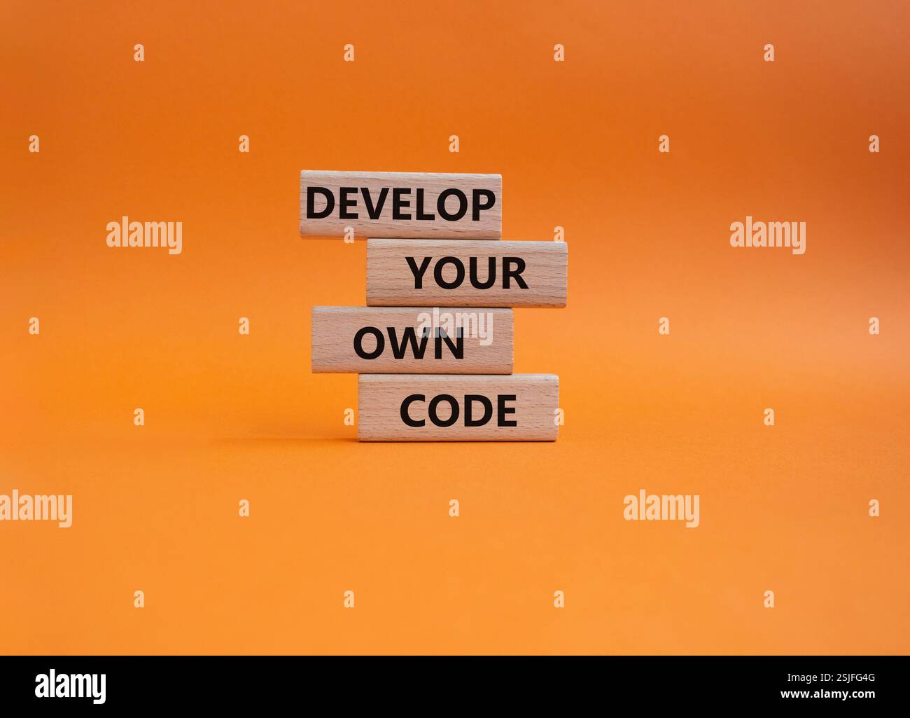 Develop Your Own Code Symbol Concept Words Develop Your Own Code On Wooden Blocks Beautiful