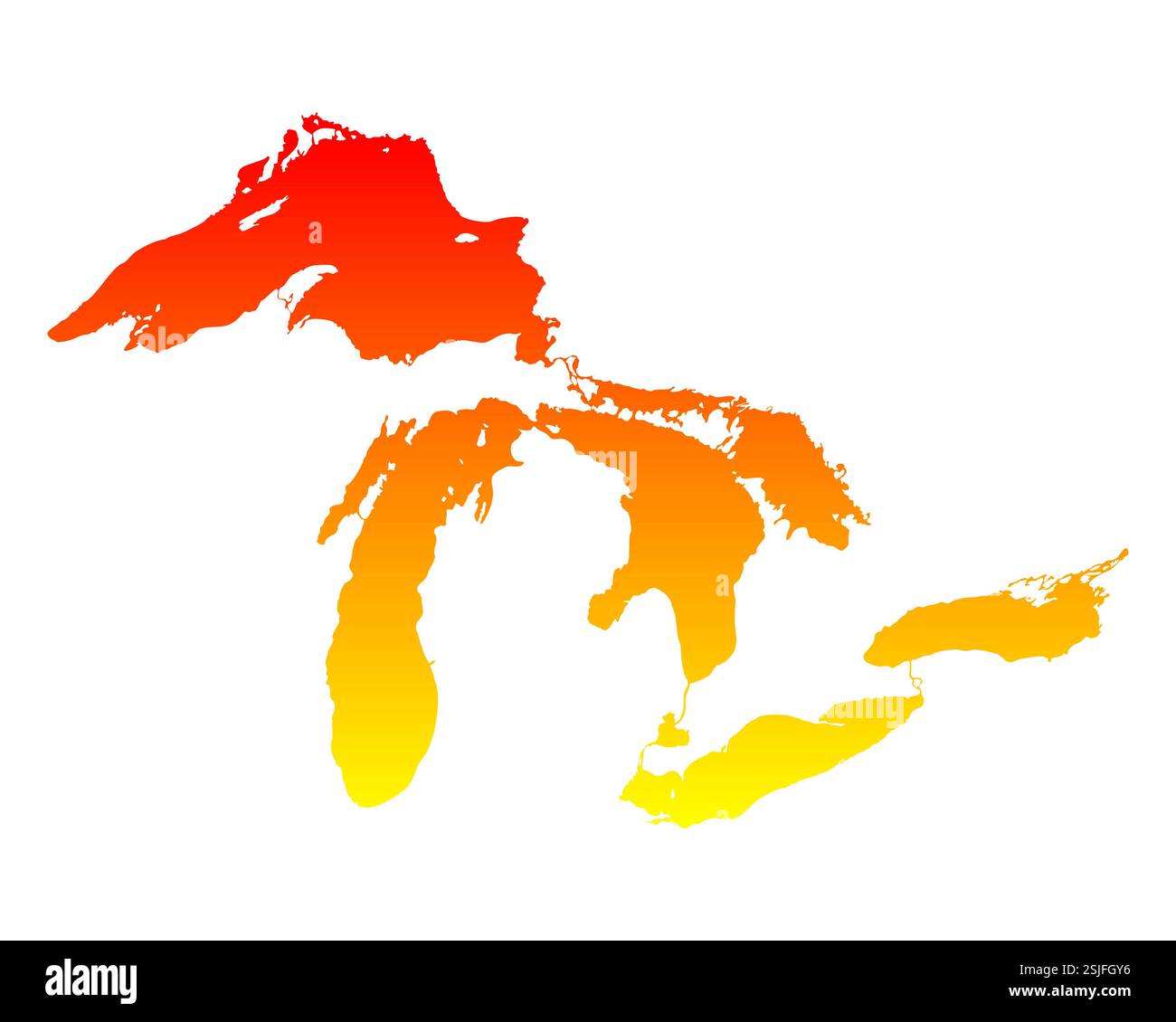 Map of the Great Lakes Stock Photo - Alamy