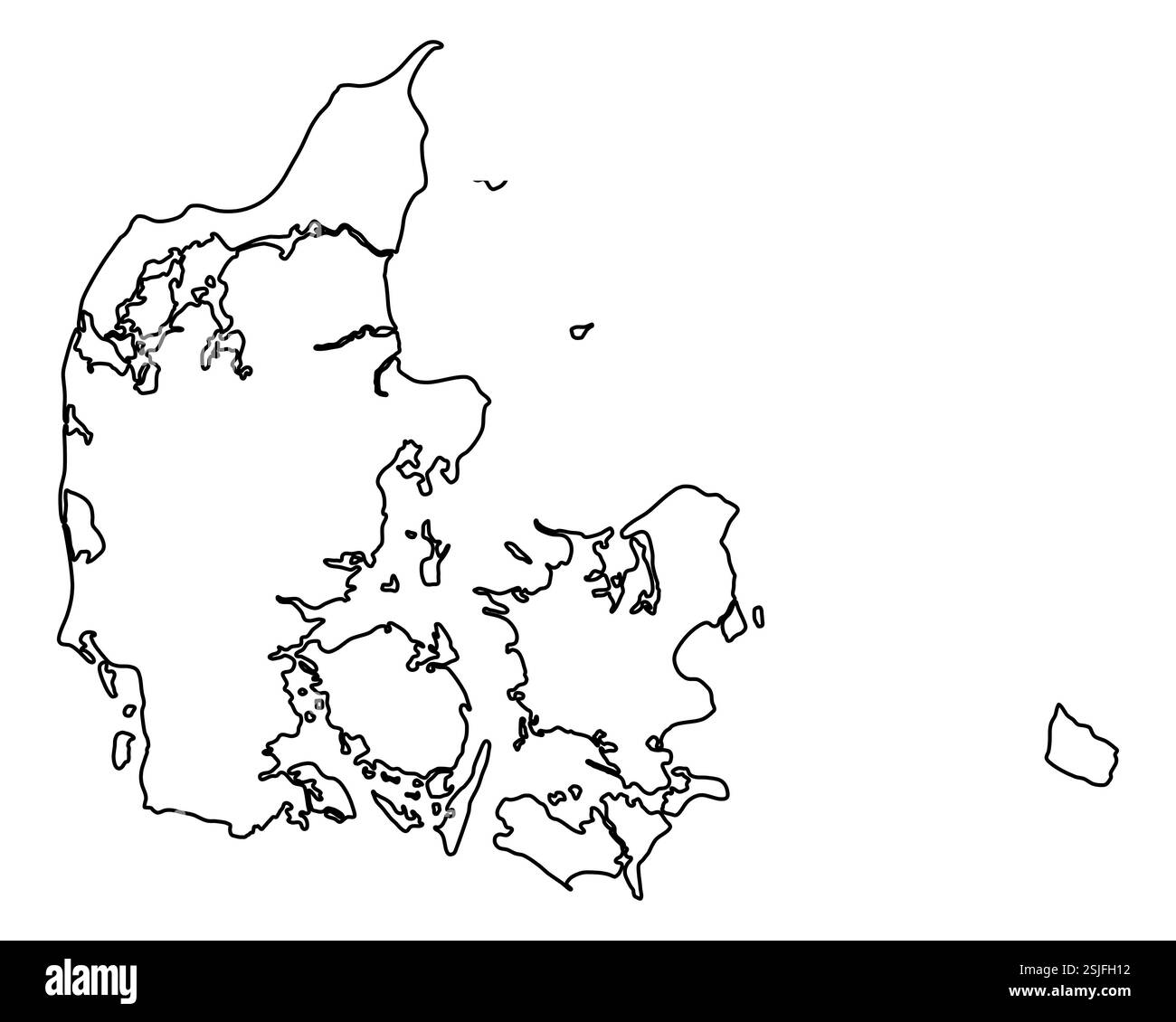Map of Denmark Stock Photo - Alamy