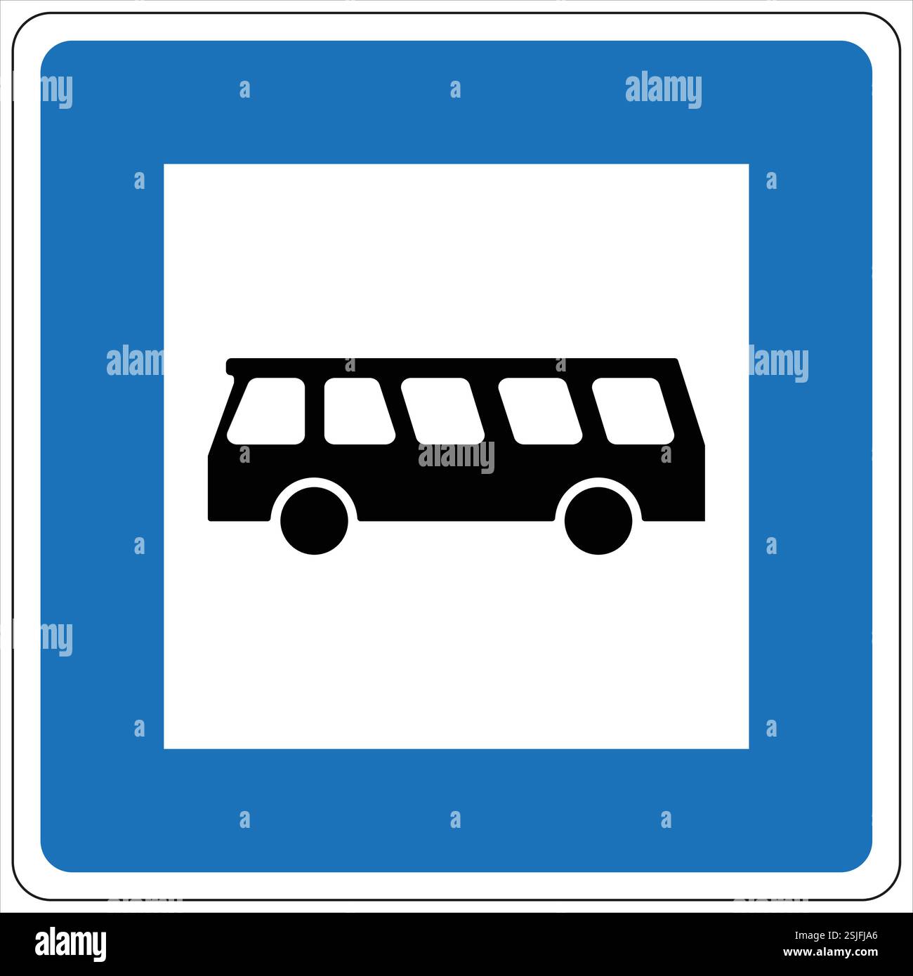 Iconic bus stop sign indicating public transportation area Stock Vector ...
