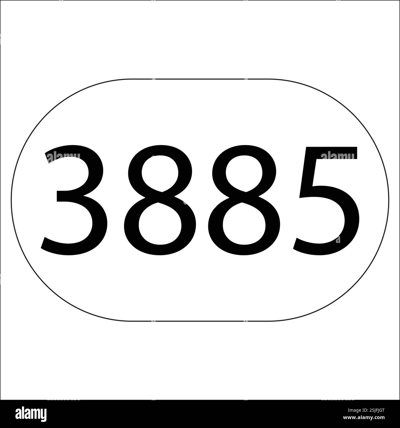 The number 3885 inside a white rounded rectangle representing the route ...