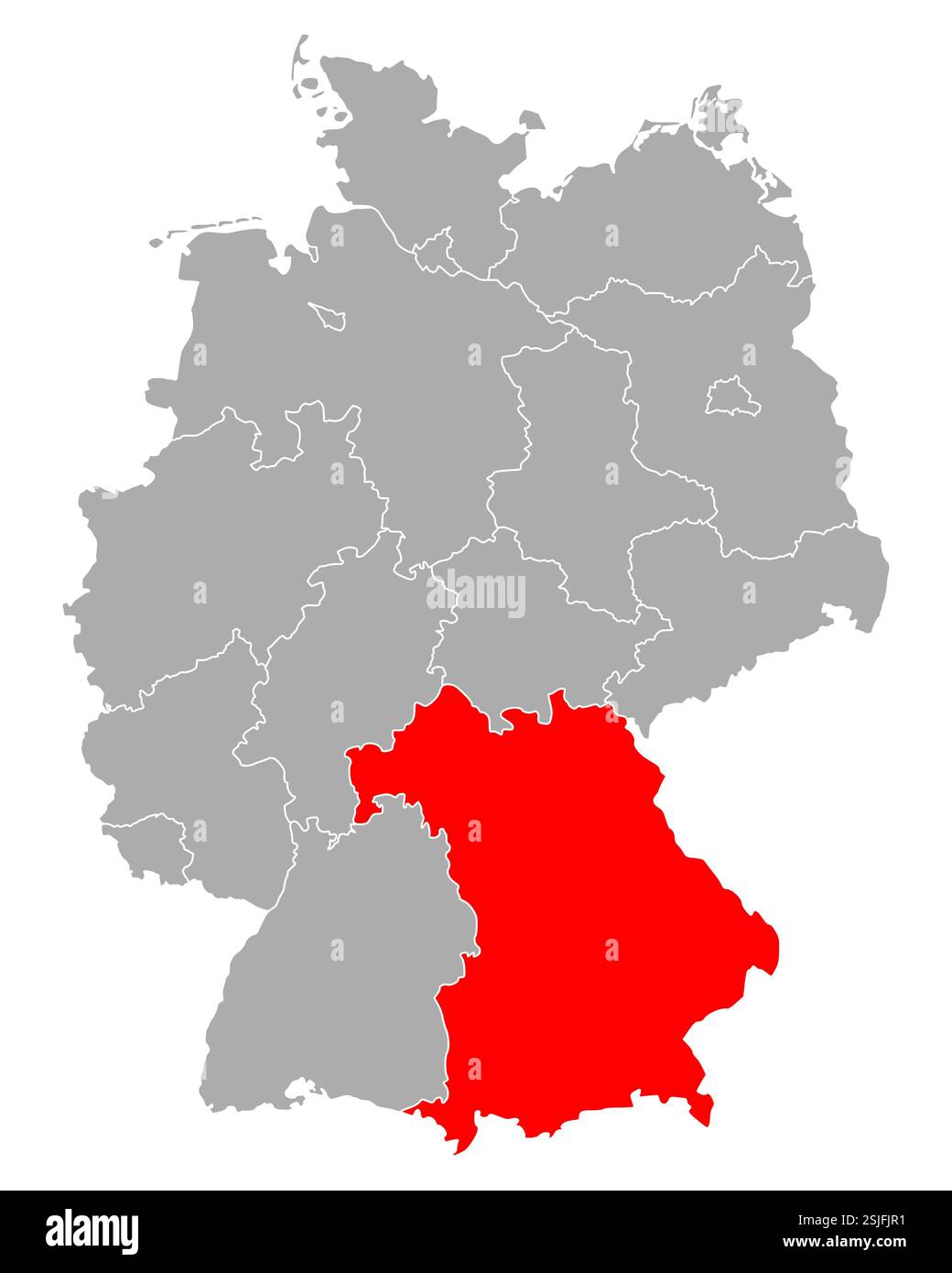 Map of Bavaria in Germany Stock Photo - Alamy
