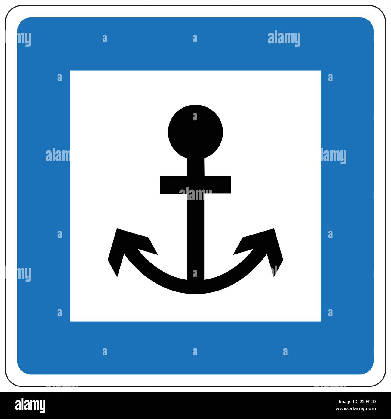 Nautical anchor symbol indicating a harbor or marina area Stock Vector ...