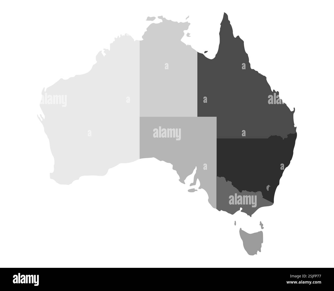 Australia map states Black and White Stock Photos & Images - Alamy