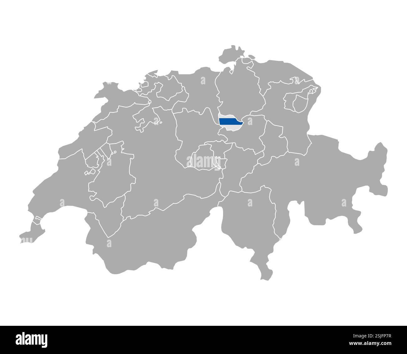 Map of Switzerland with flag of Zug Stock Photo - Alamy