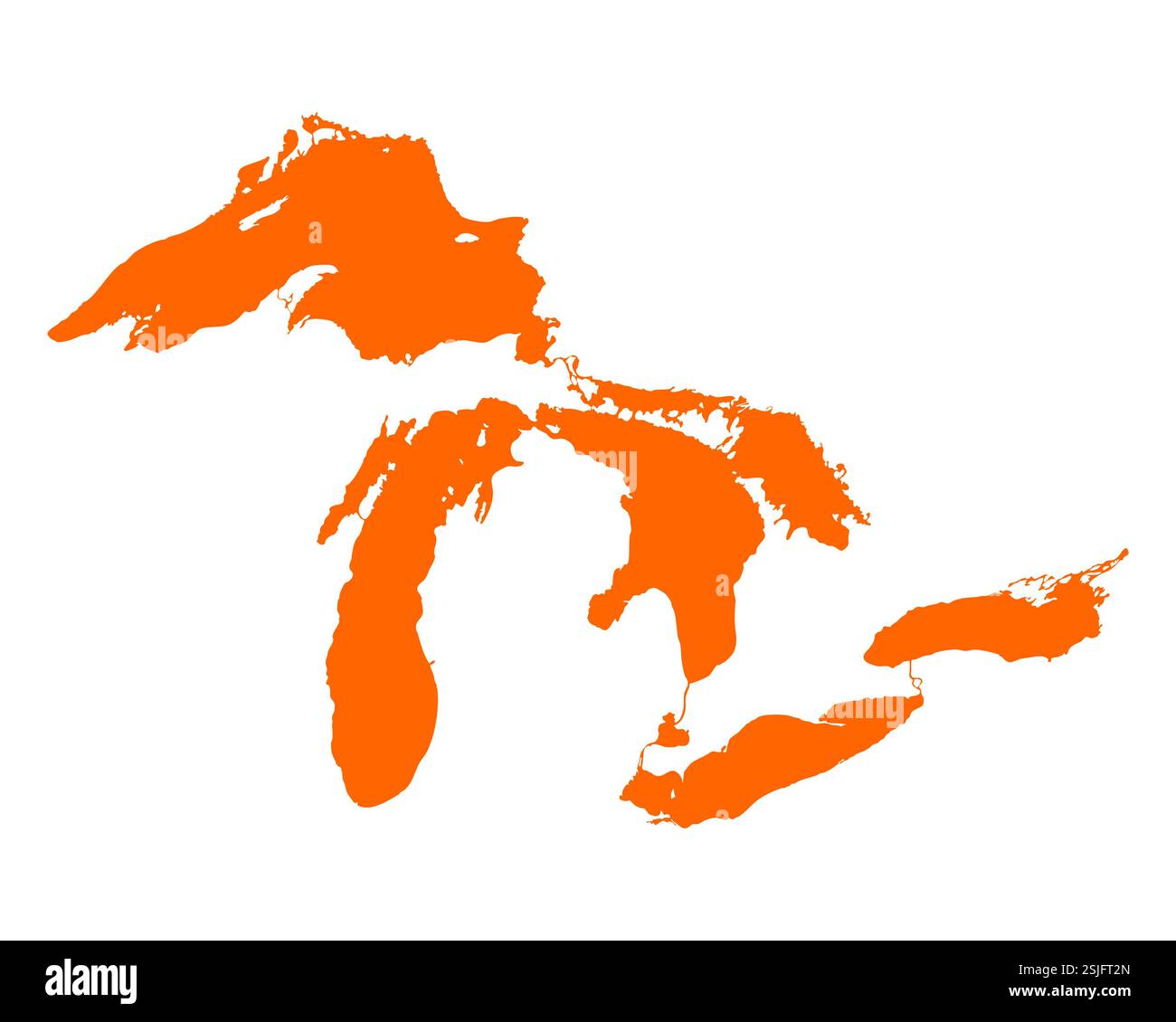 Map of the Great Lakes Stock Photo - Alamy