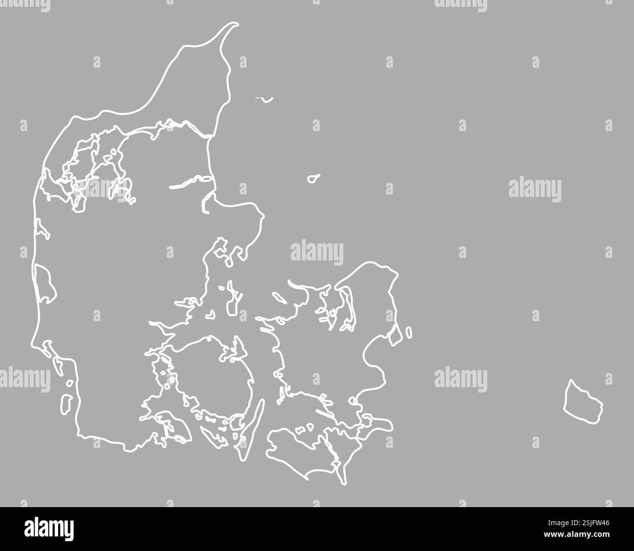 Map of Denmark Stock Photo - Alamy
