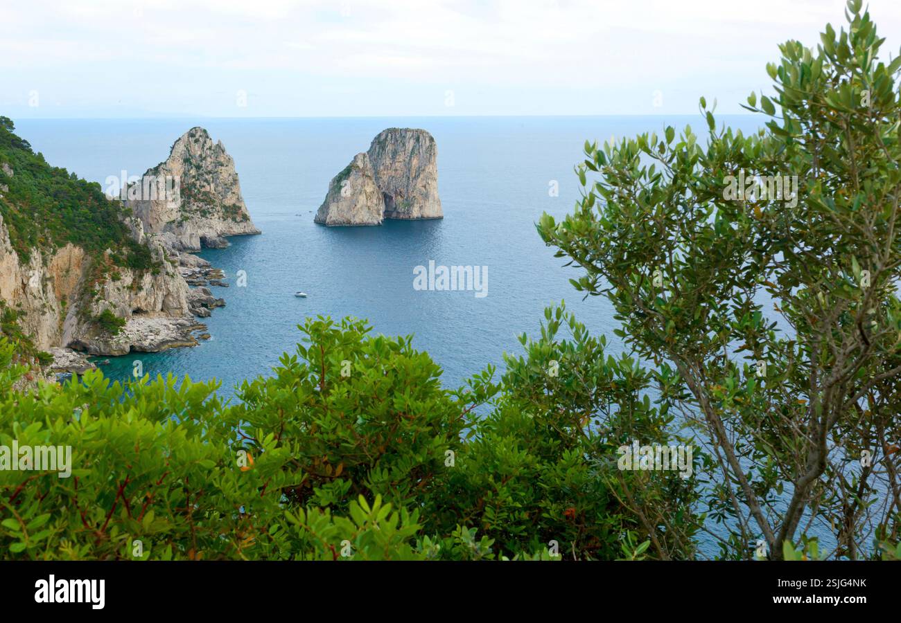 Faraglioni, famous giant rocks, Capri island in Italy Stock Photo - Alamy