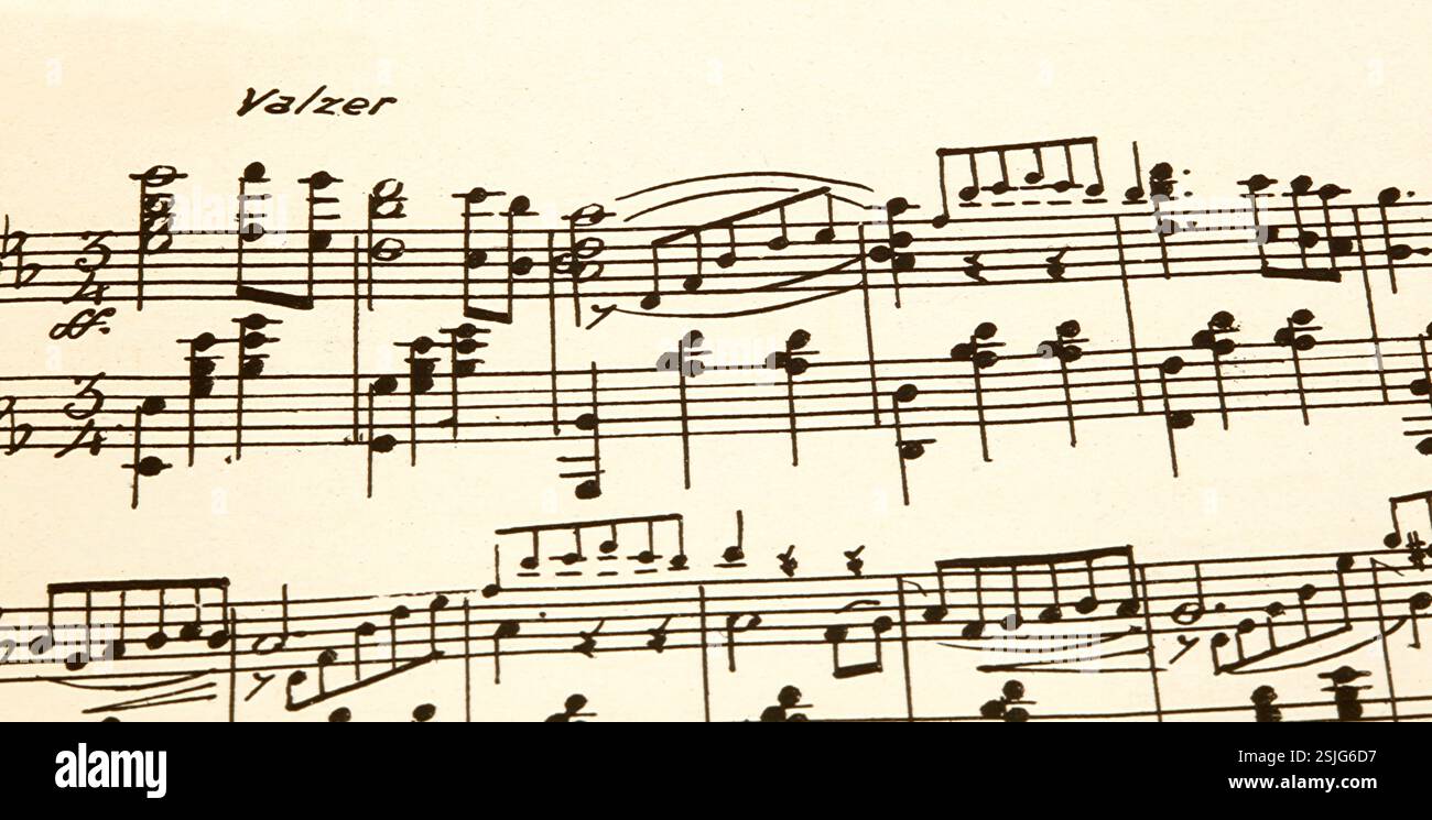 Vintage piano music notes hi-res stock photography and images - Alamy