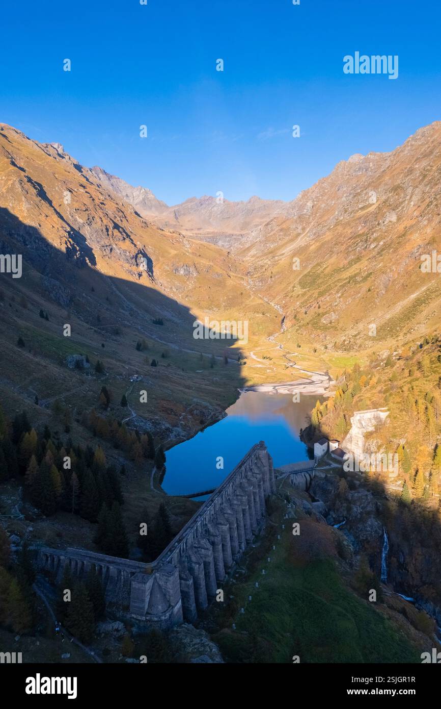 View of the ruins of the Diga del Gleno. Pianezza, Vilminore di Scalve ...