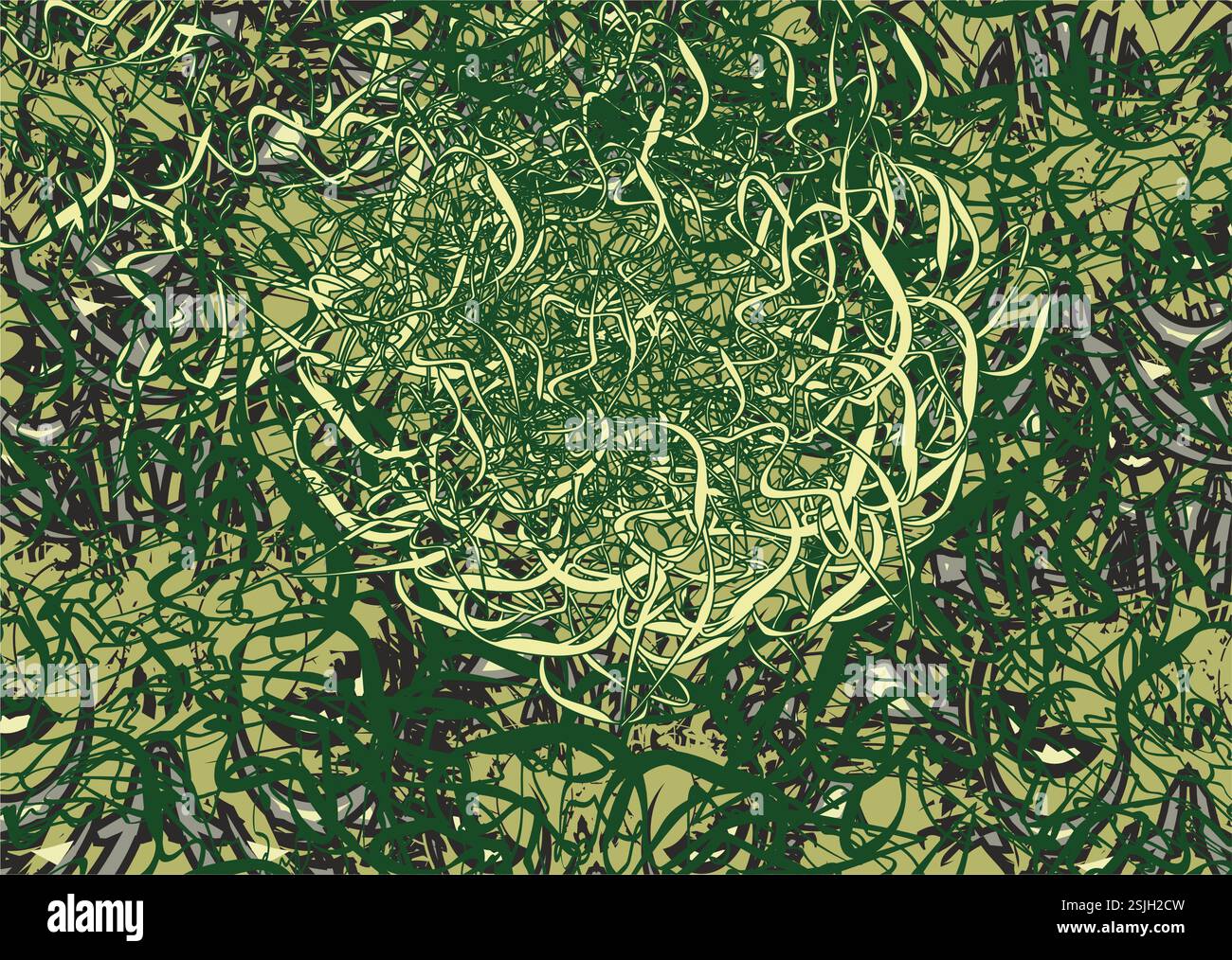 Dangerous forest backdrop in green tonality for fabrics or covers ...