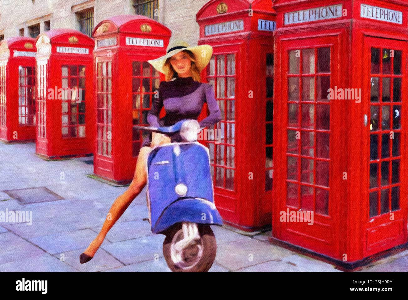 Red telephone boxes, Broad Court, Covent Garden, London, England Stock ...