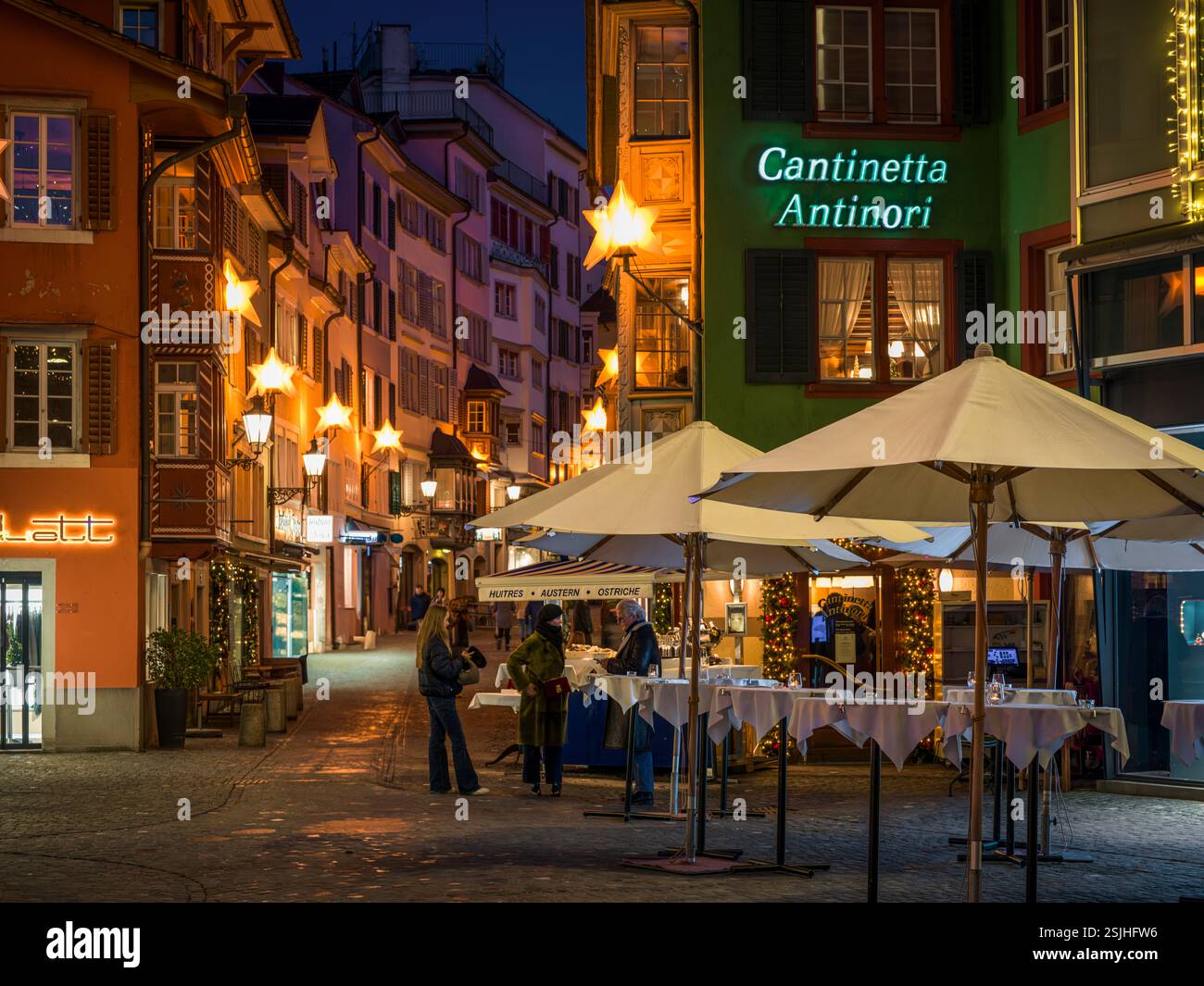 Switzerland, Zurich, Augustinergasse in the evening Stock Photo - Alamy