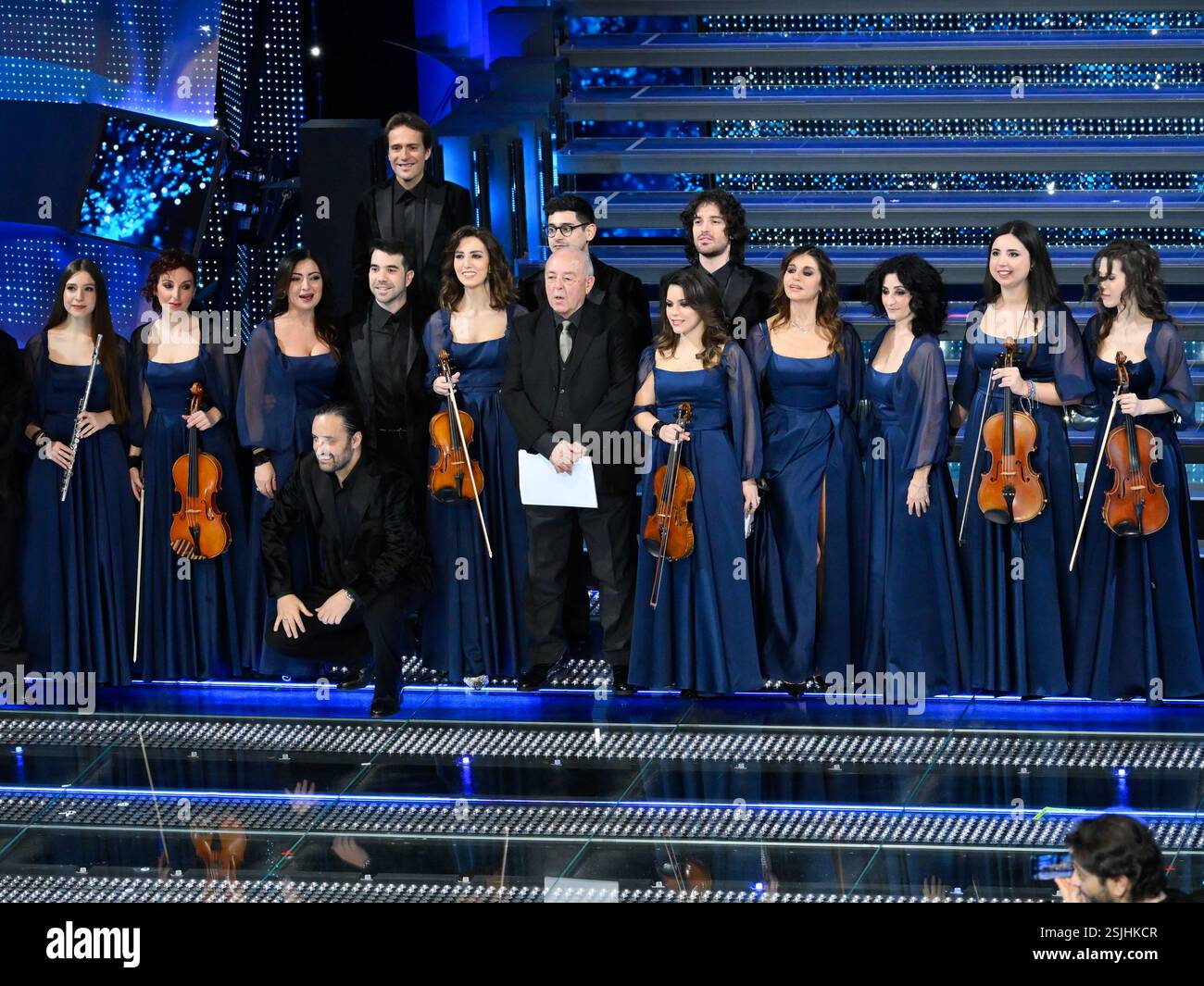 Sanremo, 75th Italian Song Festival 2025 - First Night. The Orchestra ...