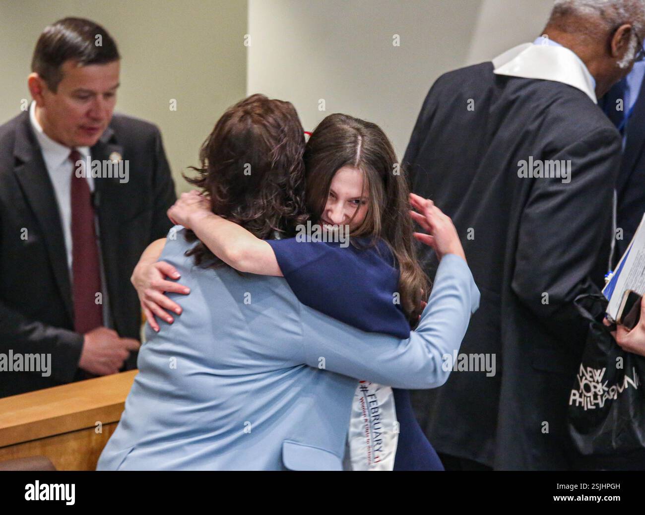 New York, New York, USA. 11th Feb, 2025. OLIVIA COHN (R), Co-Founder ...