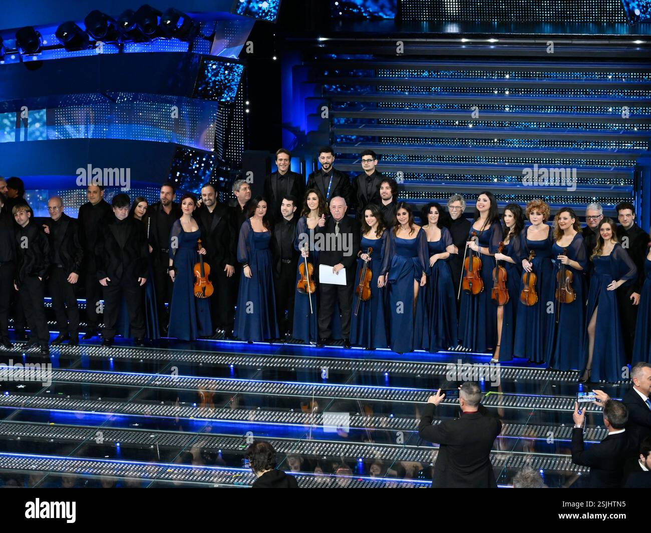 Sanremo, 75th Italian Song Festival 2025 - First Night. The Orchestra ...