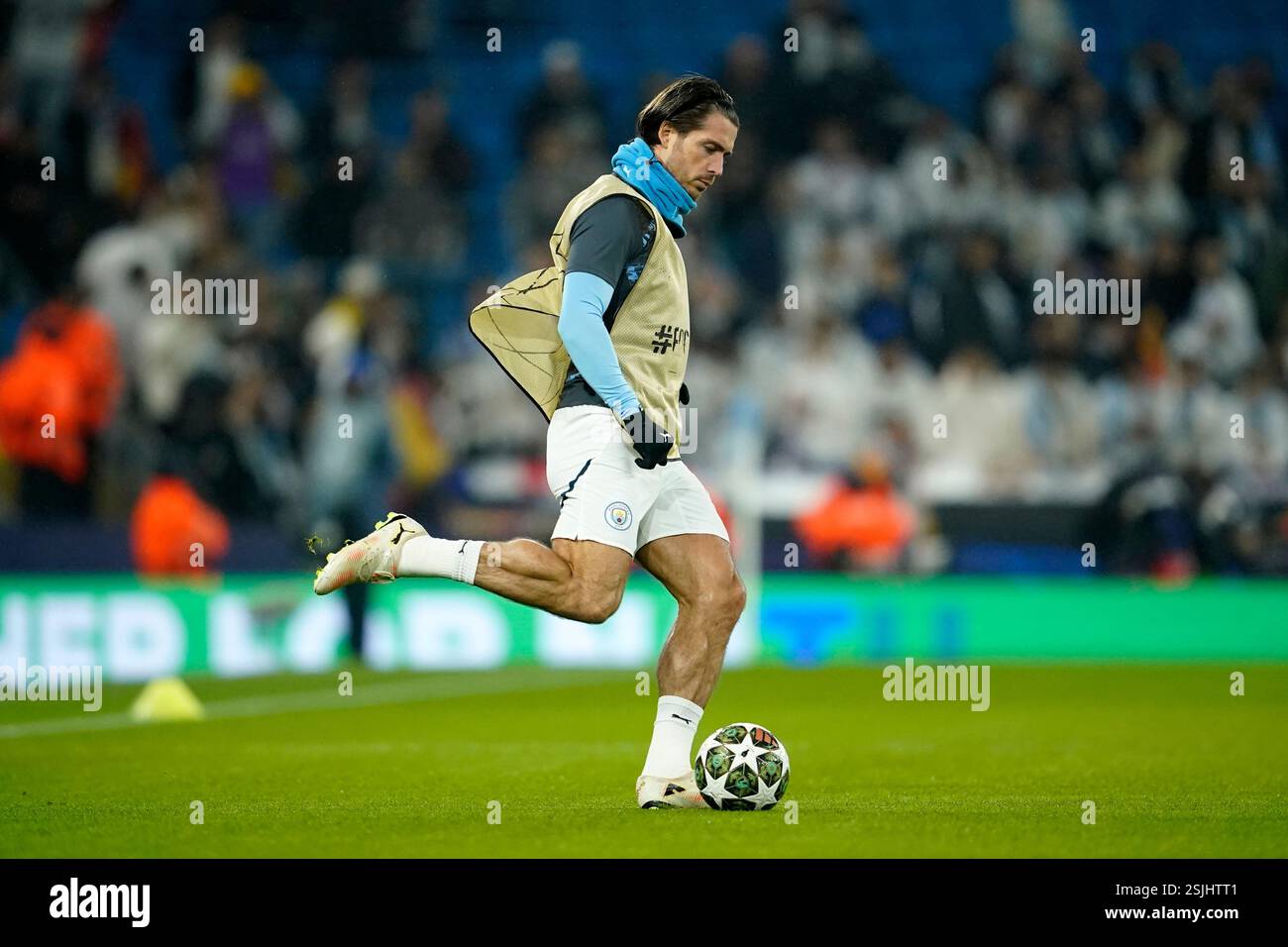 Manchester City's Jack Grealish warms up for the Champions League ...