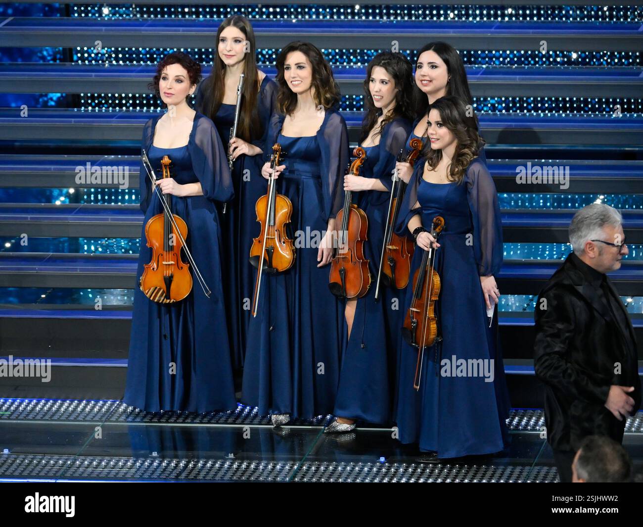 Sanremo, 75th Italian Song Festival 2025 - First Night. The Orchestra ...