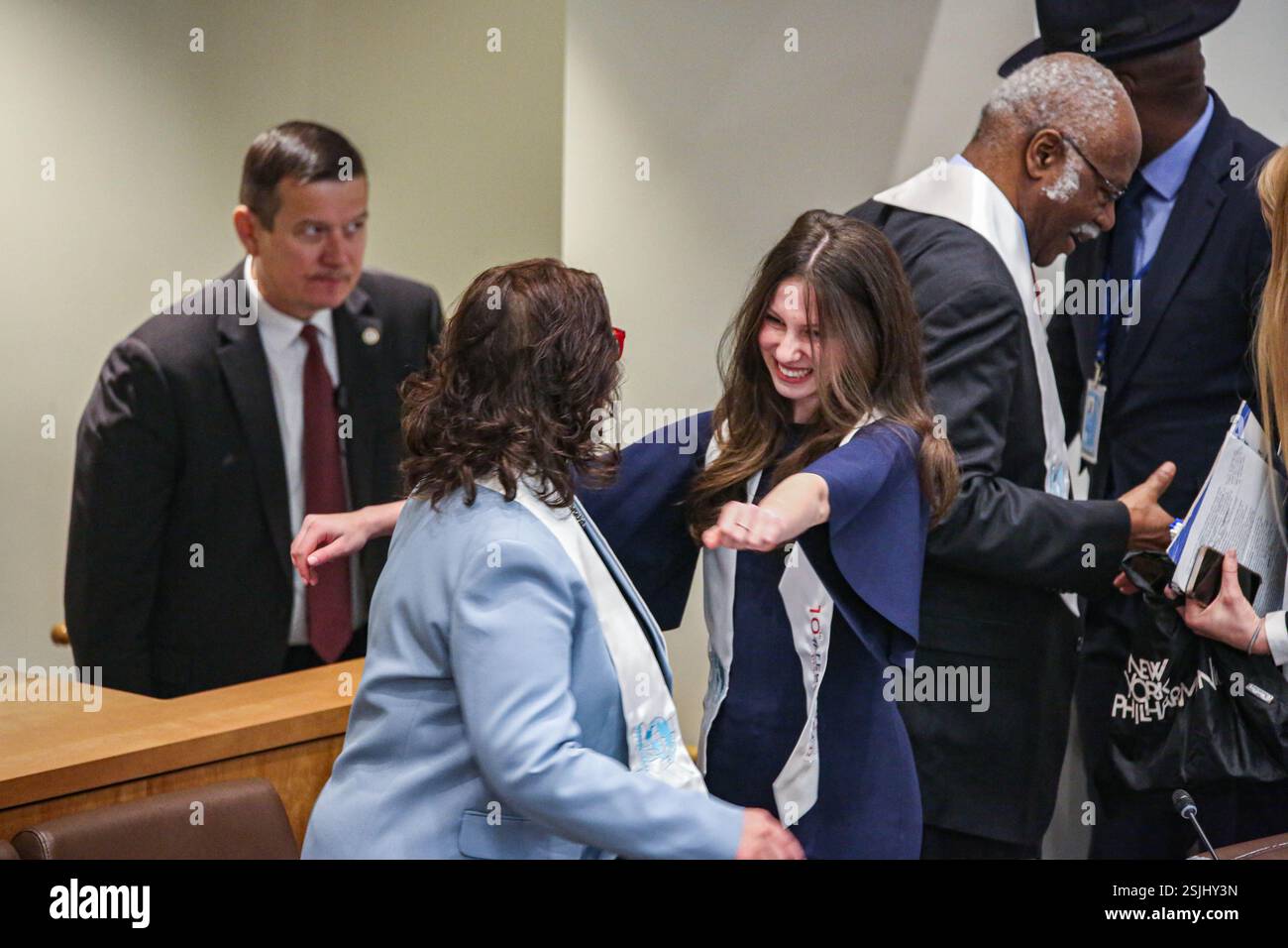 New York, New York, USA. 11th Feb, 2025. OLIVIA COHN (R), Co-Founder ...