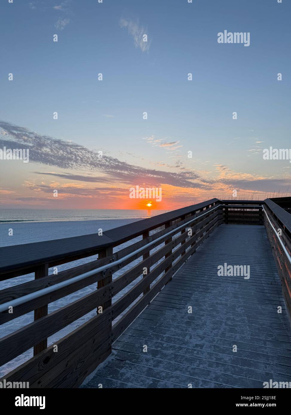 Miramar Beach Florida beach access walkway with sunset skies Stock ...