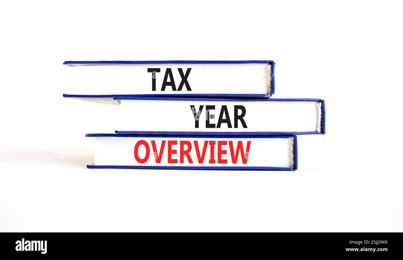 Tax year overview symbol. Concept words Tax year overview on beautiful ...