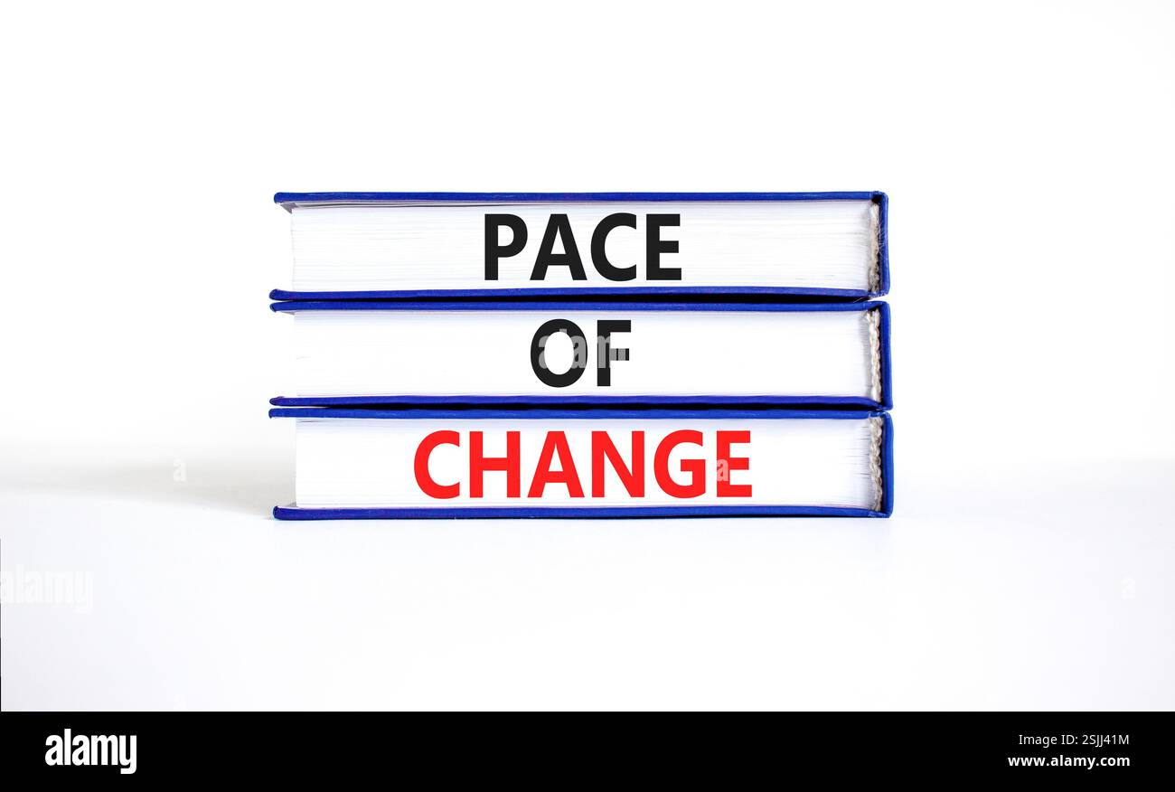 Pace of change symbol. Concept words Pace of change on beautiful blue ...