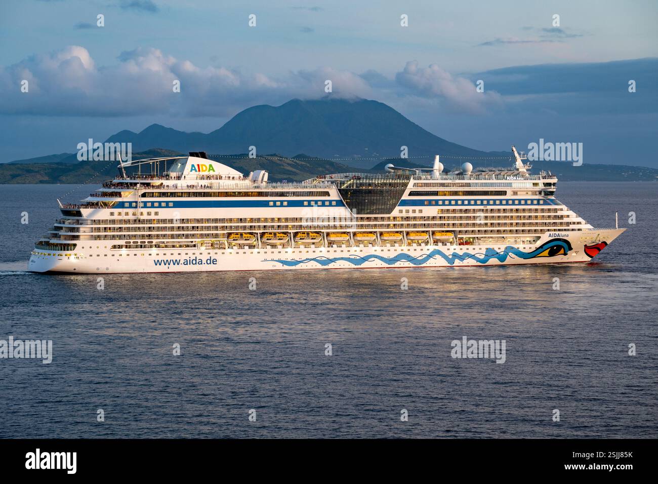 AIDA Cruises AIDAluna Cruise Ship Departs Port Zante St Kitts In Early ...
