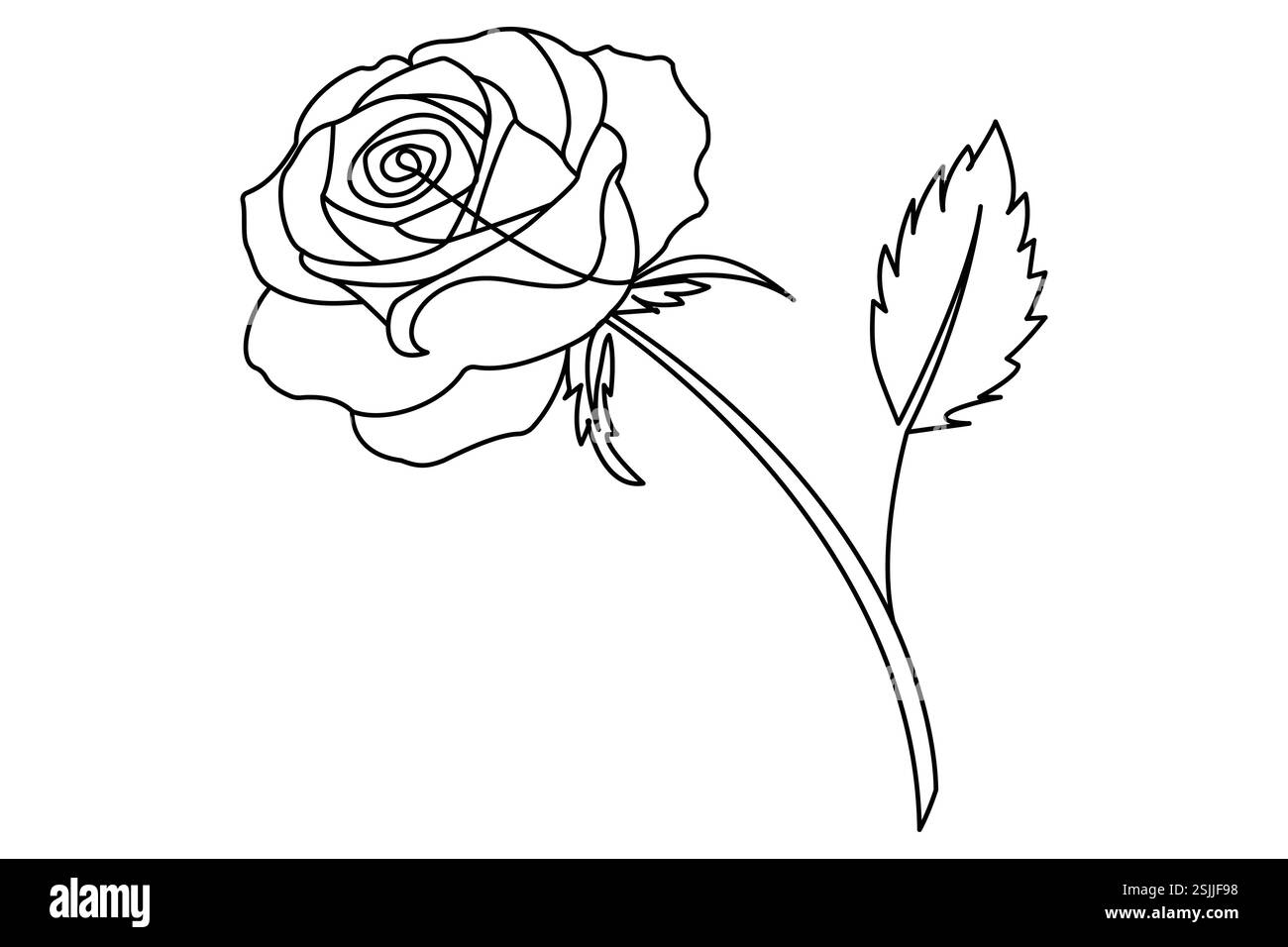 Rose line art drawing Images illustration collection Free Vector Stock ...