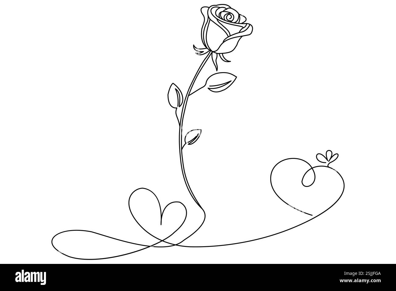 Rose line art drawing Images illustration collection Free Vector Stock ...