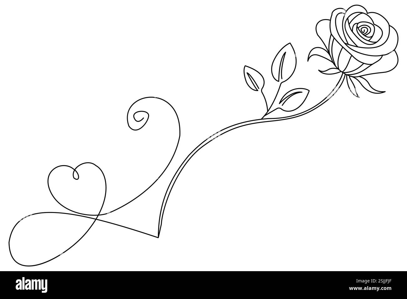 Rose line art drawing Images illustration collection Free Vector Stock ...