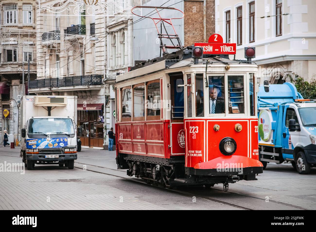 Historical tram T2 Taksim-Tünel in Istanbul, Turkey Stock Photo - Alamy