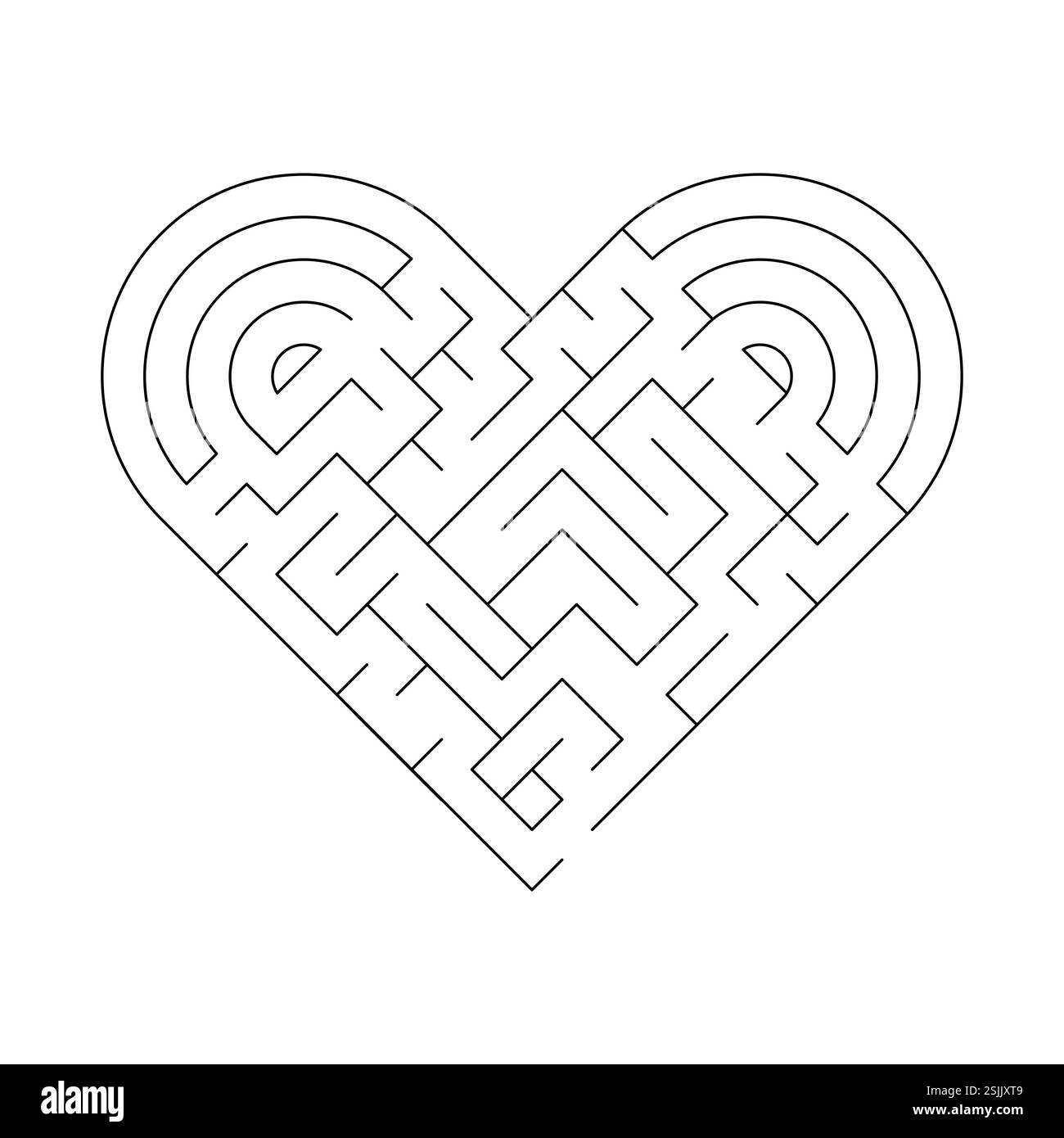Heart shaped maze. Concept of searching for love. Vector illustration ...