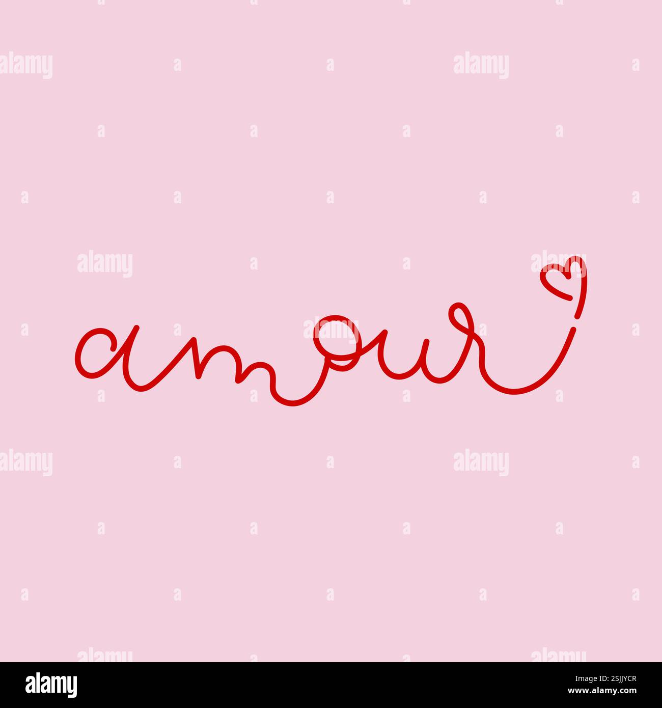Love hand drawn lettering: amour. Symbol of affection, loyalty ...