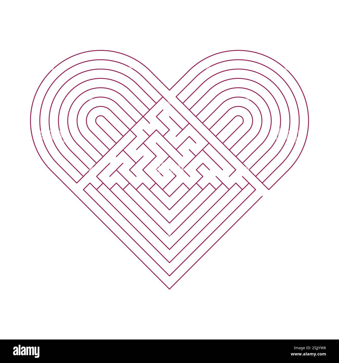Heart shaped maze. Concept of searching for love. Vector illustration ...