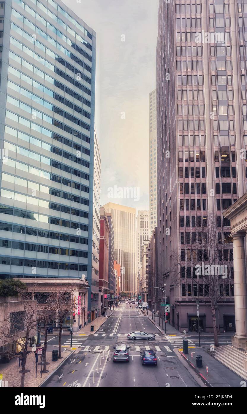 The image captures a bustling San Francisco street scene, line with ...