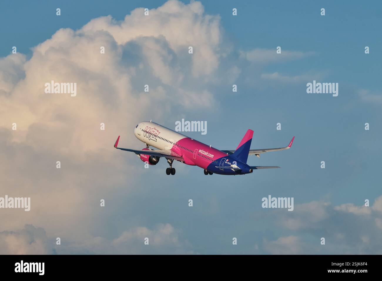 Wizz Air Airbus A321-271NX passenger plane take off in Humberto Delgado ...