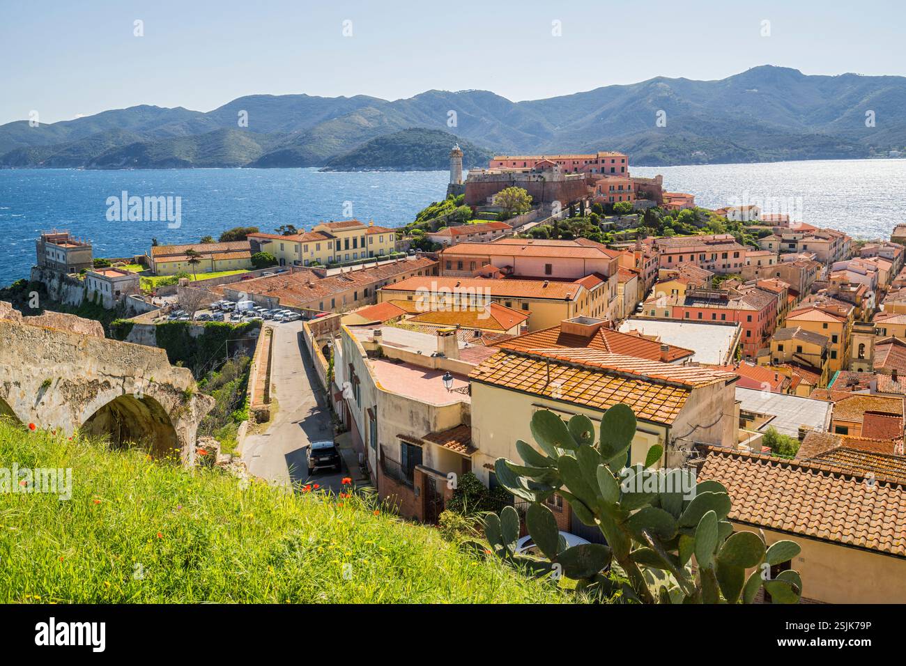 View of the old town of Portoferraio, Elba Island, Tuscany, Italy Stock ...