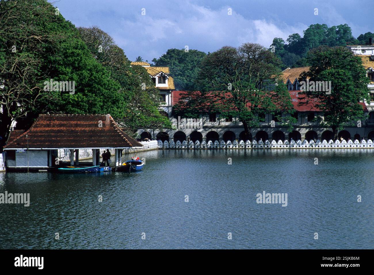 Boathouse on Kandy Lake at Kandy in the Central Province of Sri Lanka ...