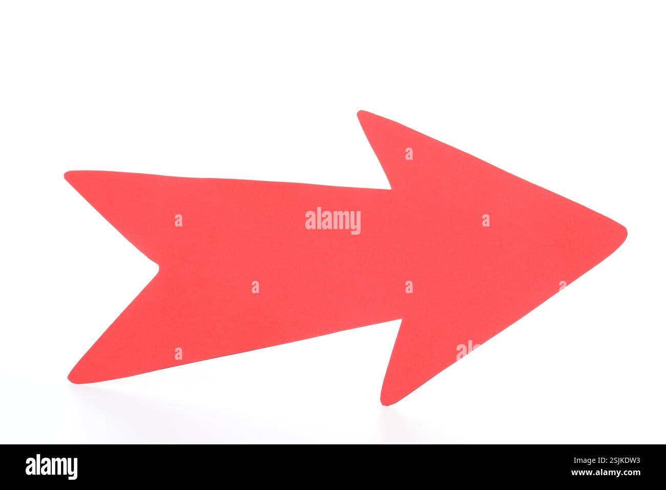 One red paper arrow isolated on white Stock Photo - Alamy