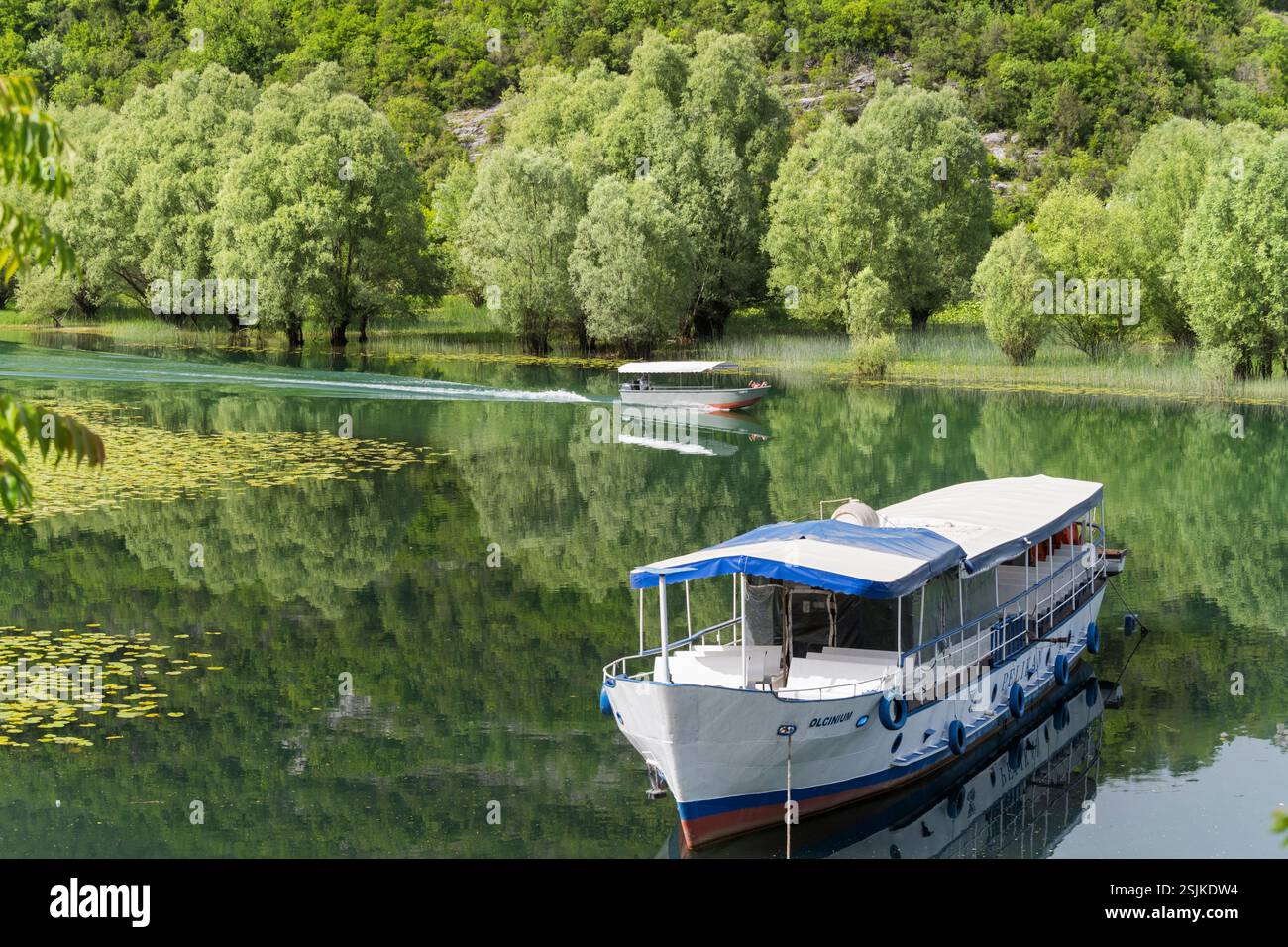 Boat, Rijeka Crnojevica, Lake Skadar, Montenegro Stock Photo - Alamy