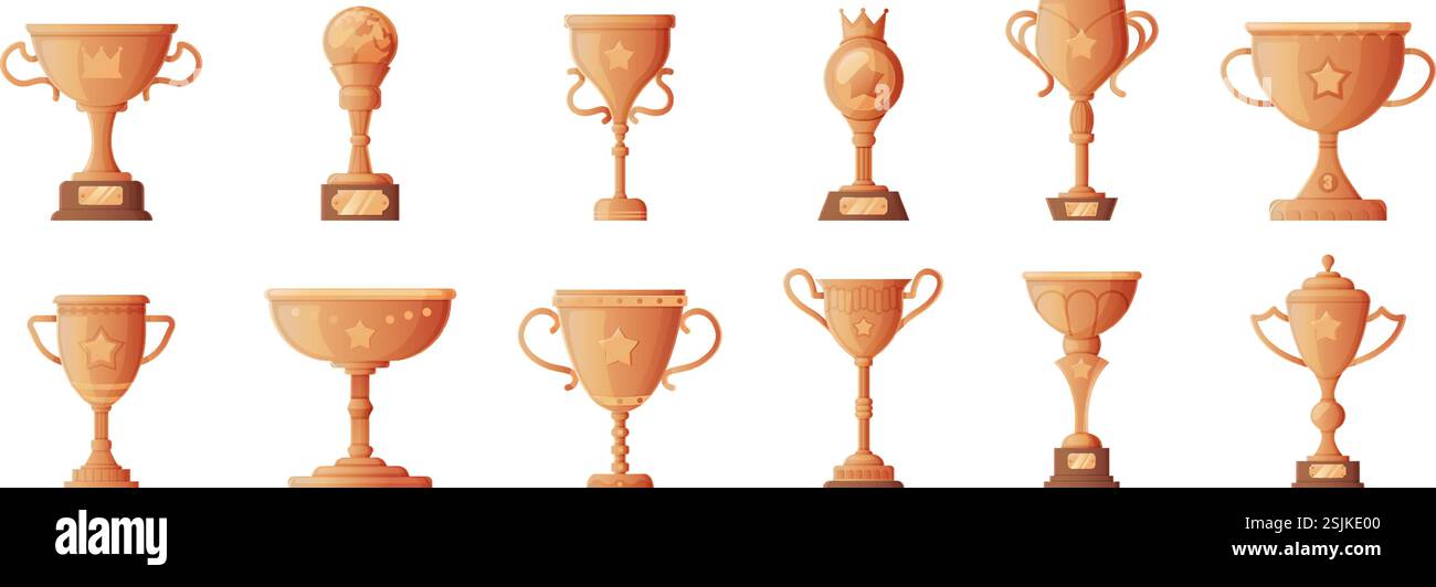 Mixed trophy set with bronze designs Stock Vector Image & Art - Alamy