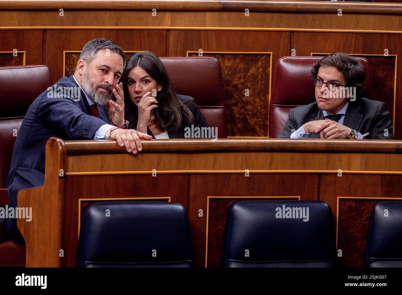 (L-R) The president of VOX, Santiago Abascal 11 FEBRUARY 2025 Ricardo ...
