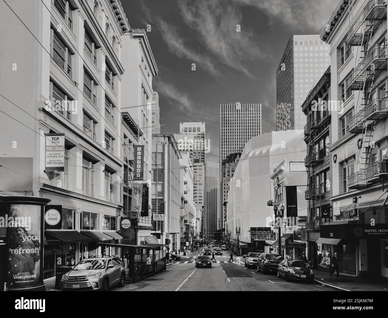 The image captures a bustling San Francisco street scene, line with ...