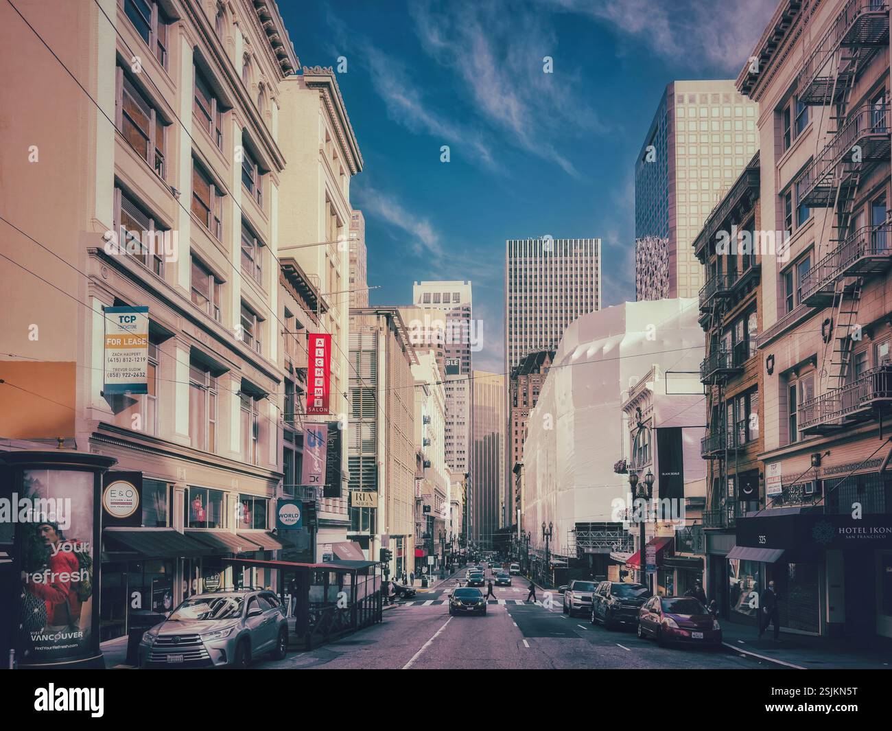 The image captures a bustling San Francisco street scene, line with ...