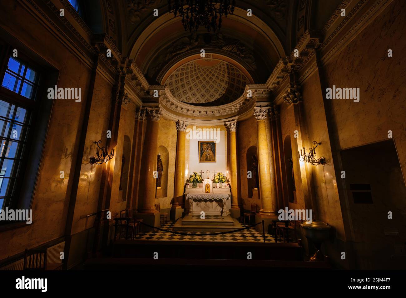Interior of Catholic church Basilica of St. Catherine of Alexandria in ...