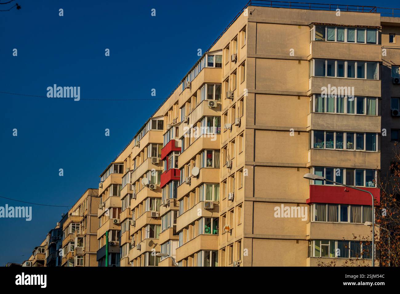 Detail photo of apartment buildings in Bucharest, Romania Stock Photo ...