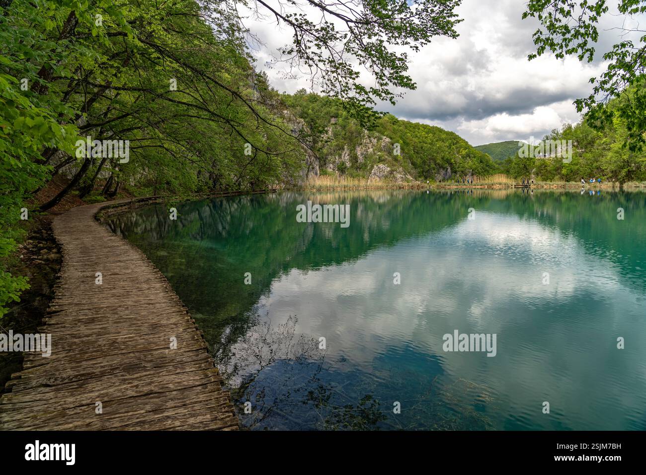 Path on wooden walkways in plitvice lakes national park hi-res stock ...