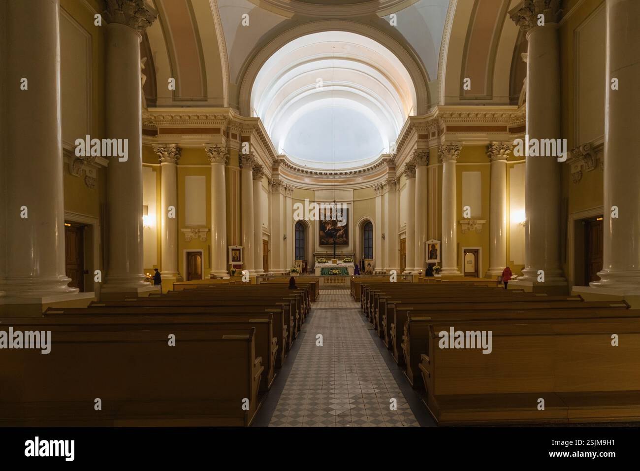 Interior of Catholic church Basilica of St. Catherine of Alexandria in ...