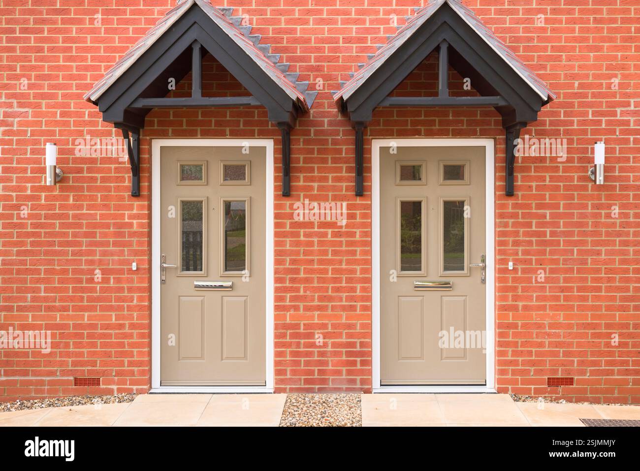 Front doors of new build homes for sale on a new housing development ...