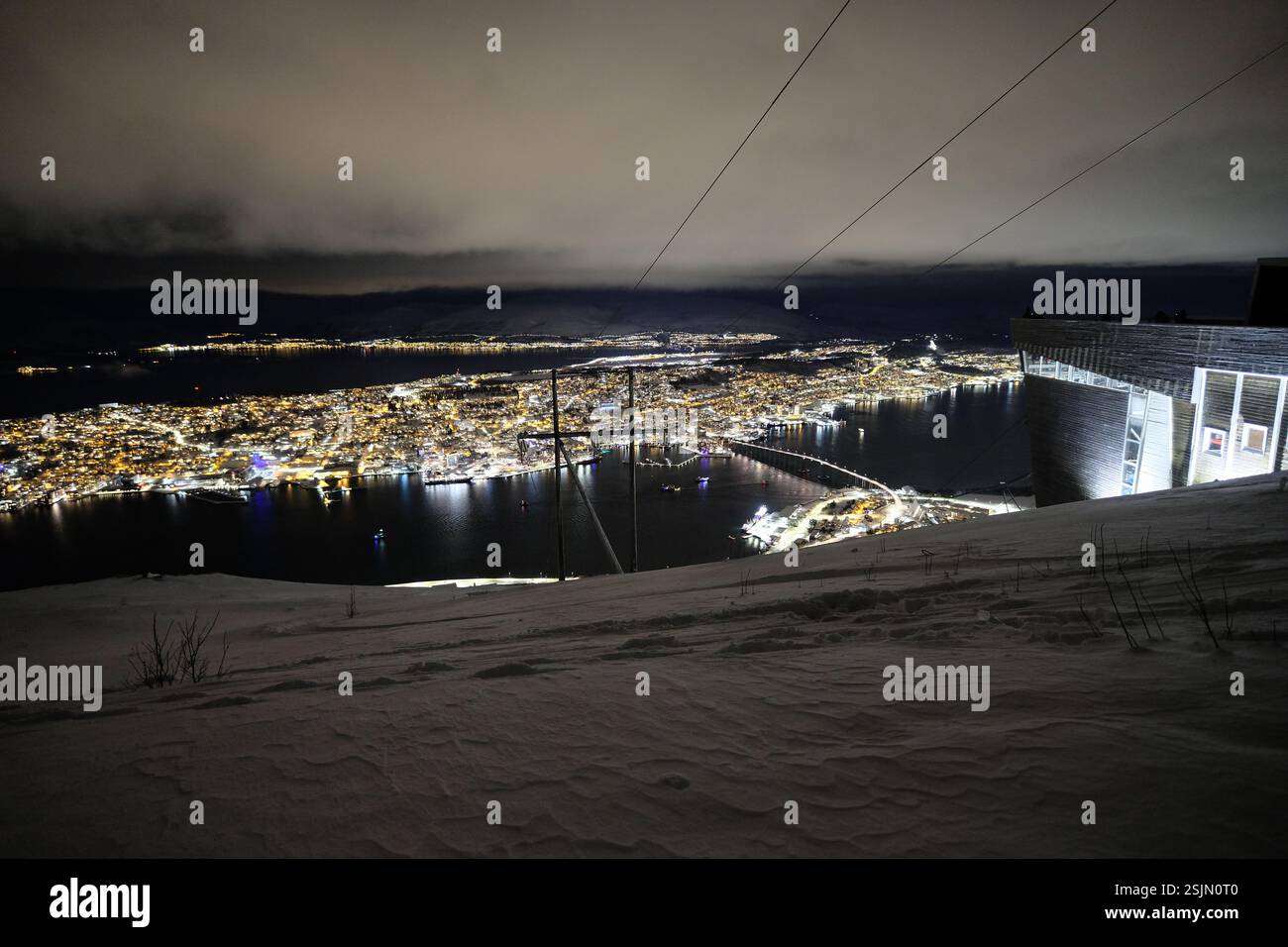 Tromso, Norway city lights view at night in the arctic Stock Photo - Alamy